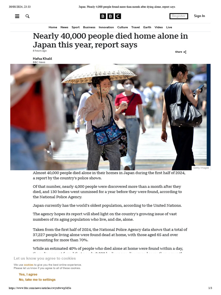 Japan - Nearly 4,000 People Found More Than Month After Dying Alone ...