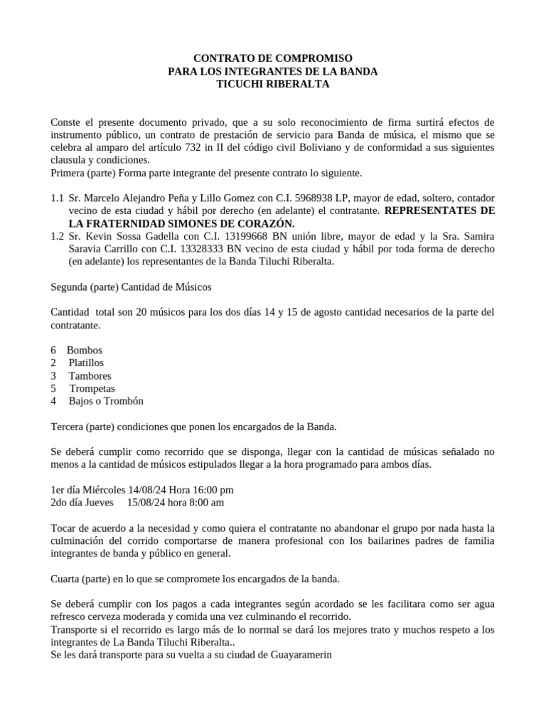 Contrato de Compromiso | PDF