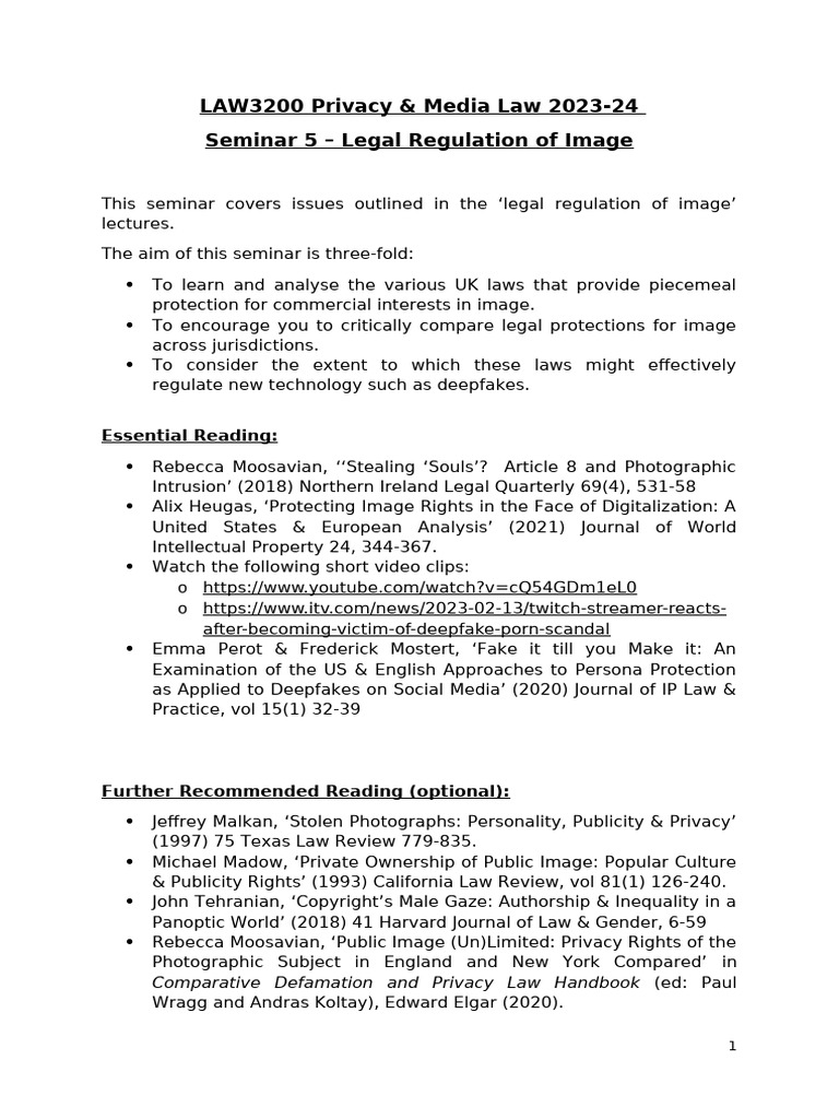 Seminar 5 Image Rights Qs | PDF