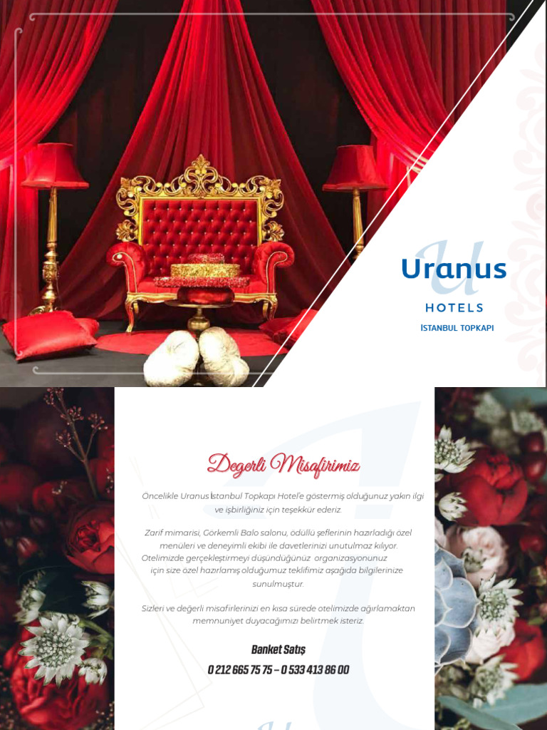 Uranus Istanbul Topkapı Hotel 2024 Kına Daveti Fiyat Teklifi | PDF