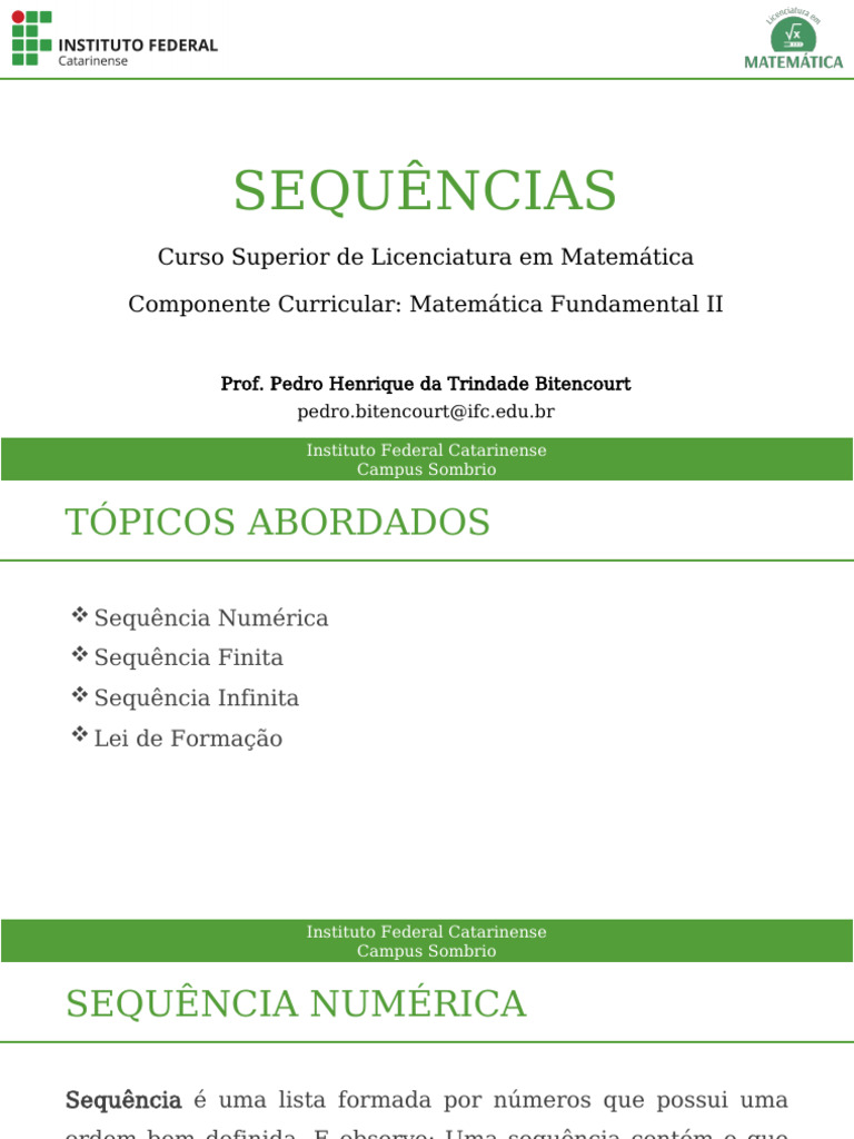 Slides 01 - Sequências | PDF