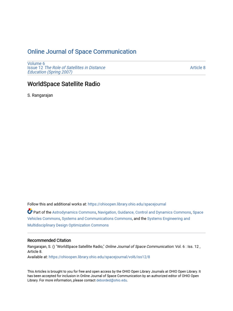 WorldSpace Satellite Radio | PDF | Multicast | Internet