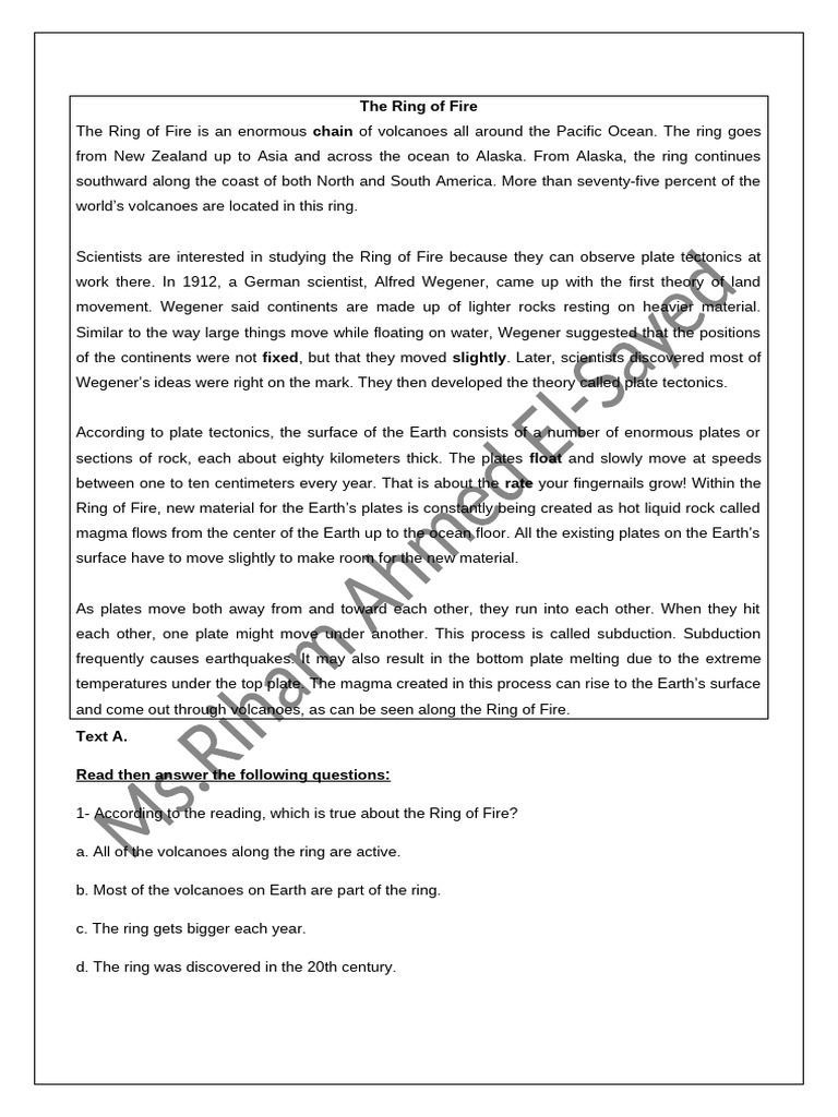 16.Non-fiction Information Text the Ring of Fire | PDF