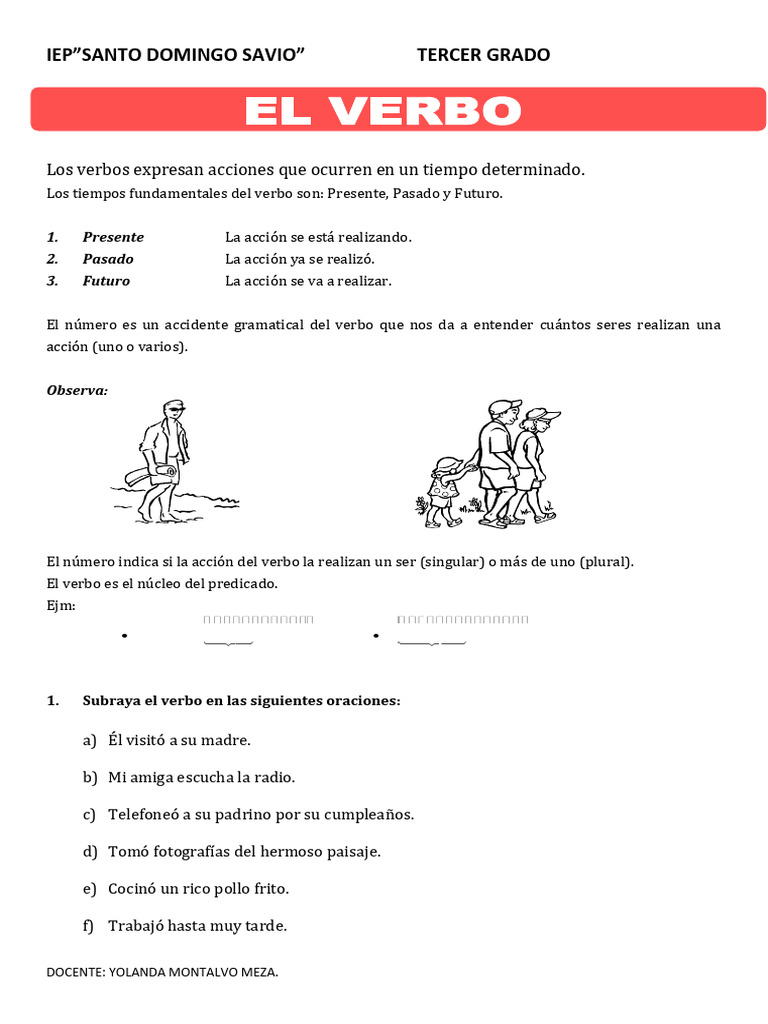 El Verbo- Práctica | PDF