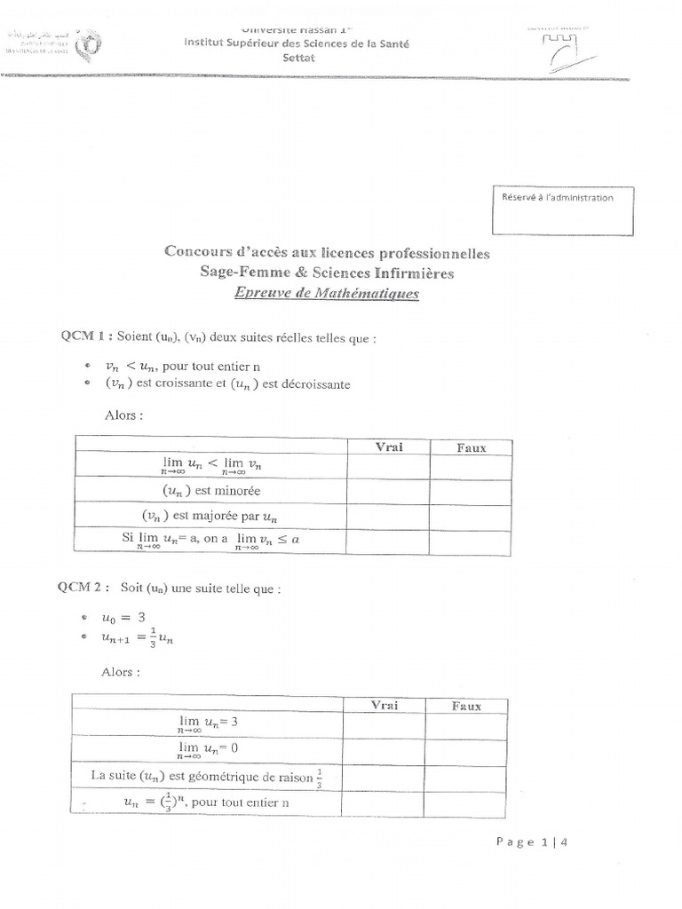 Exemple Concours Isss Maths 2014 | PDF