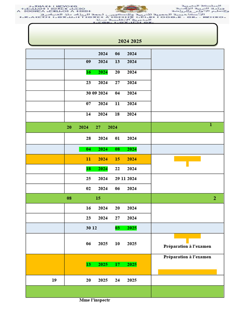 Planification 2024 2025 Semestre 1 FR Du Ce6 | PDF