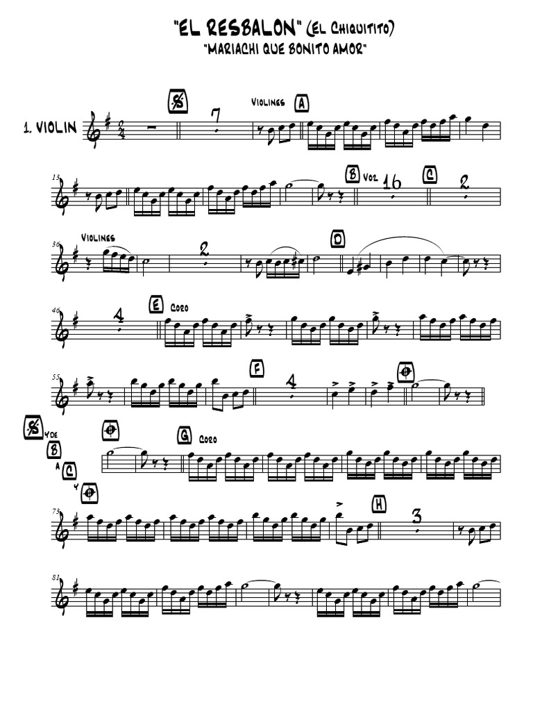 EL RESBALON EDITADO - Violín 1 | PDF