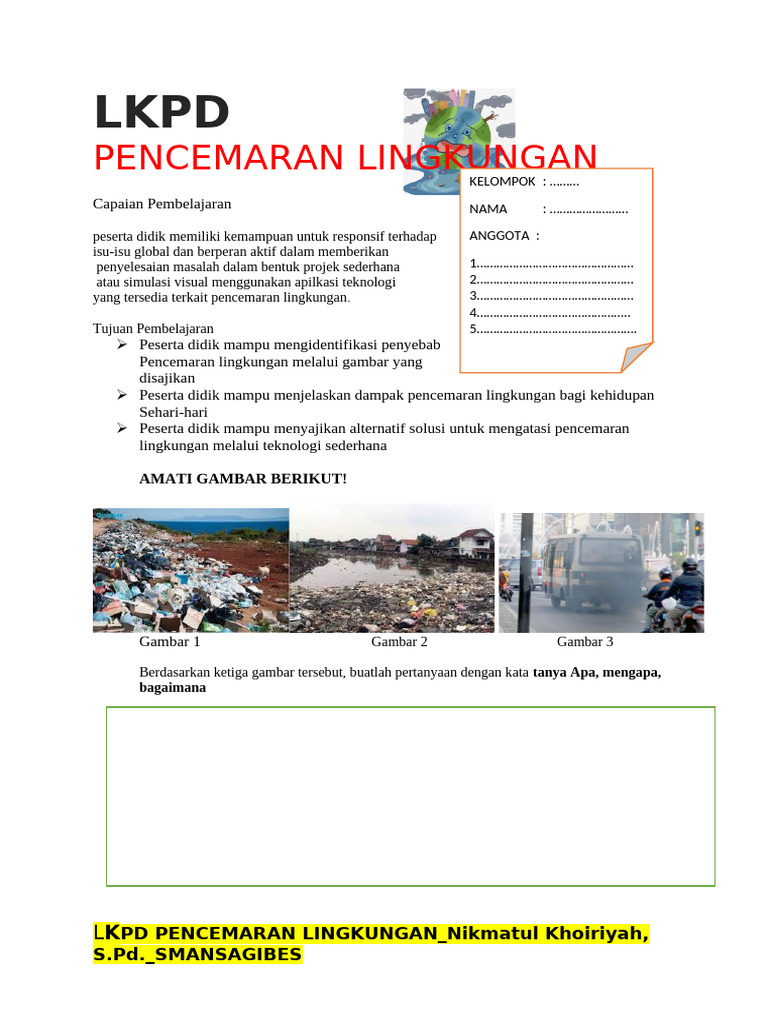 LKPD Pencemaran Lingkungan | PDF