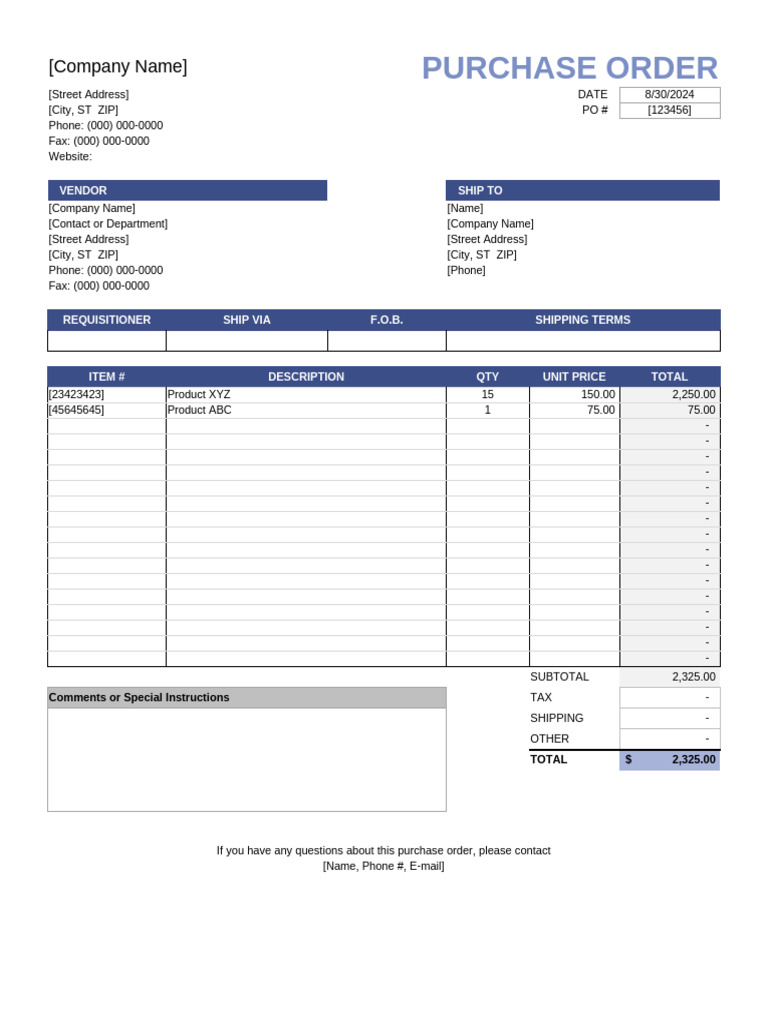 Purchase Order | PDF