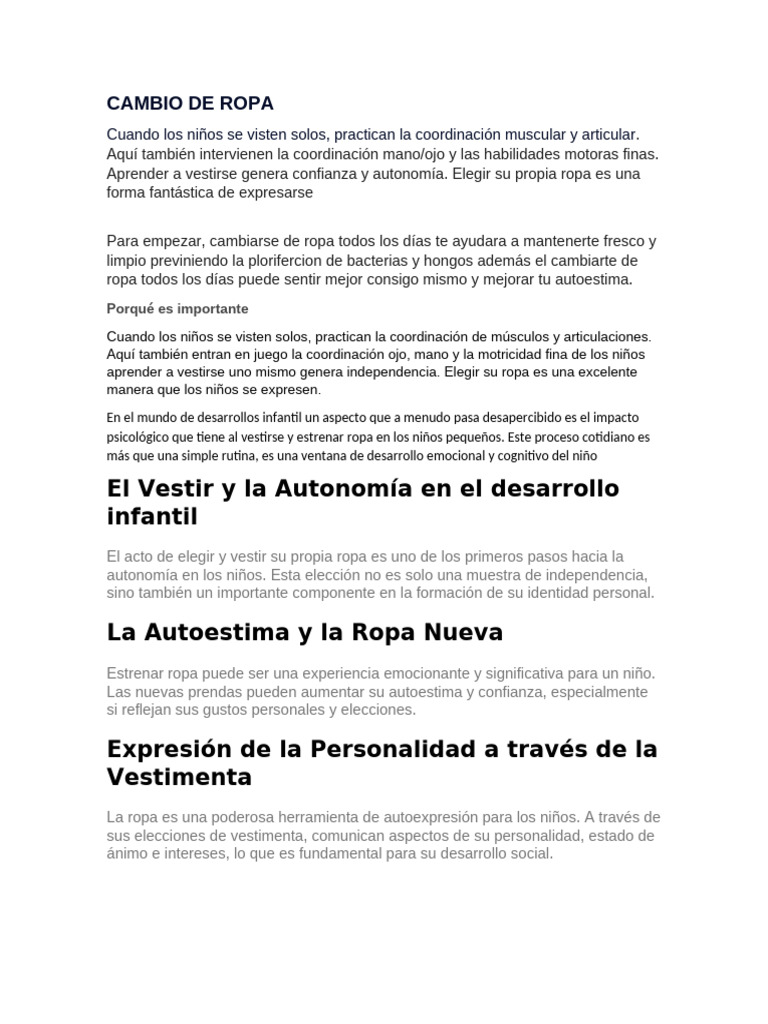 Cambio de Ropa | PDF