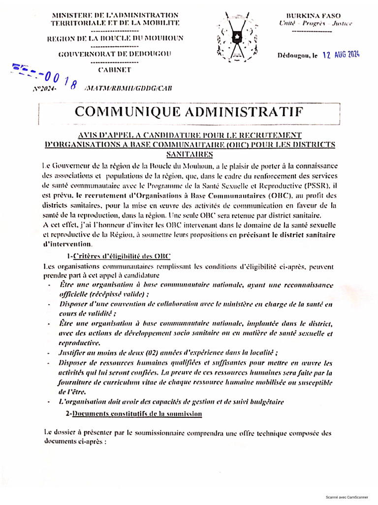 Communiqué | PDF