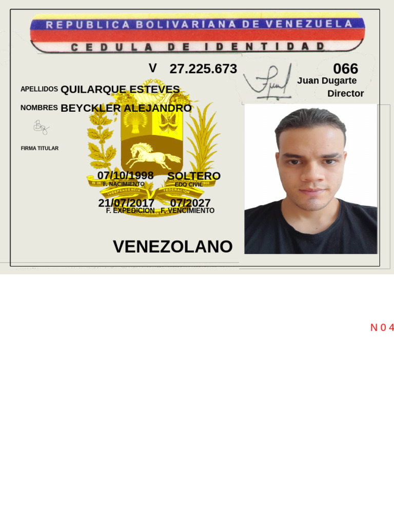 Formato Editable Cedula de Identidad Venezolana Word | PDF