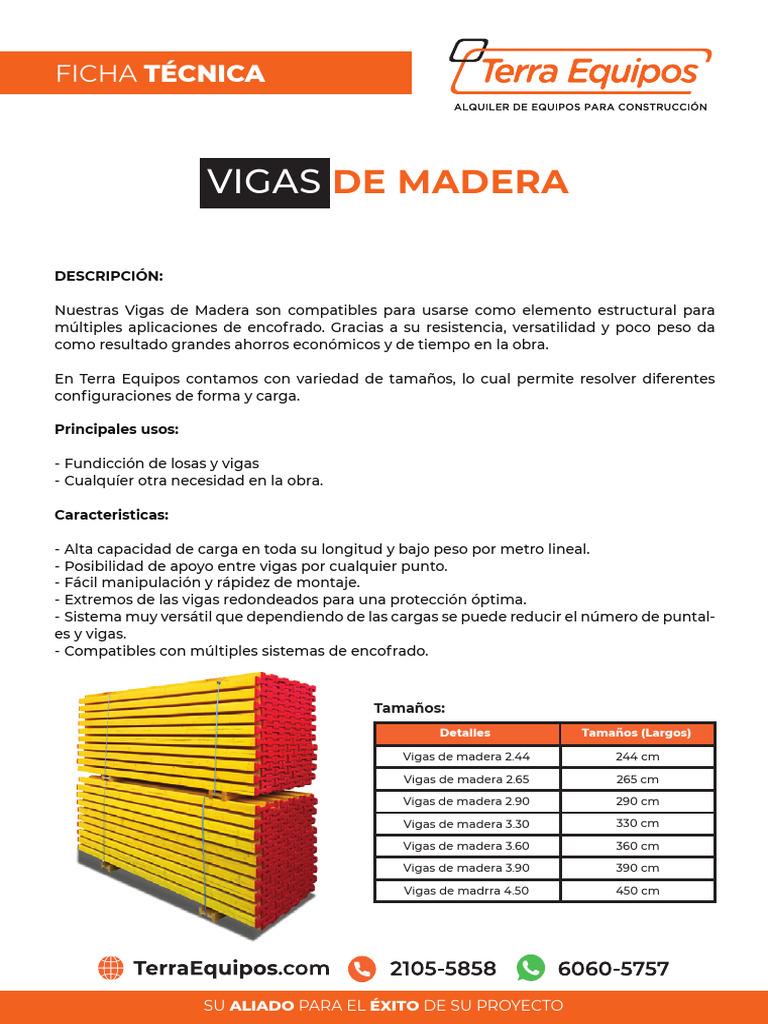 Ficha Tecnica Vigas De Madera Pdf