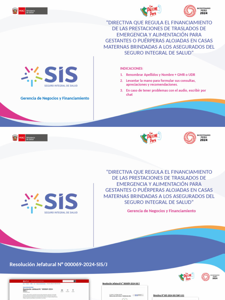 Resolución Jefatural N.° 000069-2024-SIS (2) Diapositivas | PDF