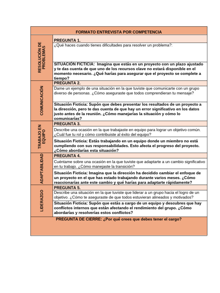 Formato Entrevista Word | PDF