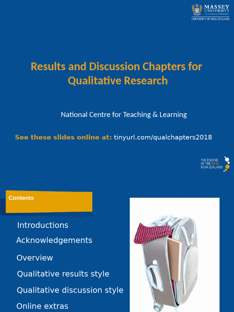 Writing Up Results and Discussion For Qualitative Research - Oct 2018 | PDF