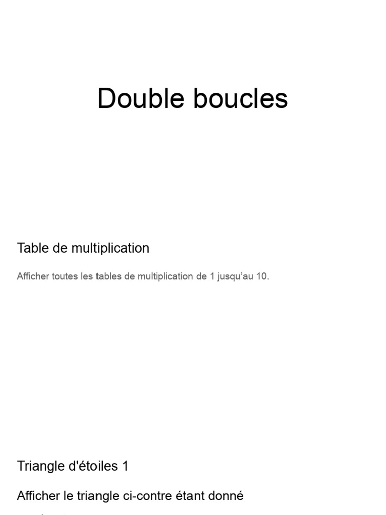 Double Boucles Exercices Python | PDF