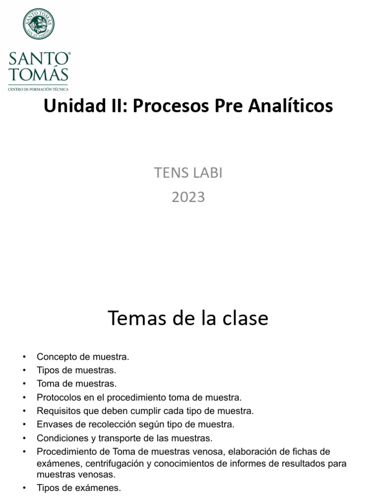Clase 1 Unidad II Pruebas y Perfiles de ExaÌ - Menes de Laboratorio | PDF