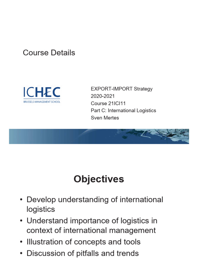Logistic Import Export Strategy | PDF