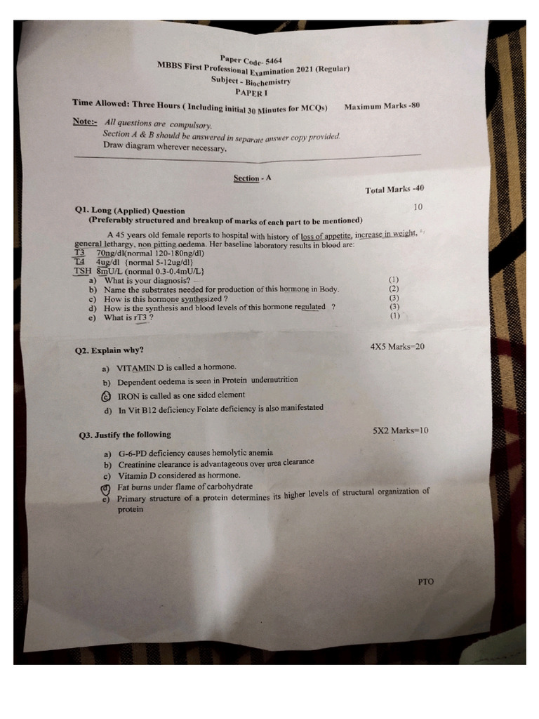 Mbbs 2020 Batch Proff Papers | PDF