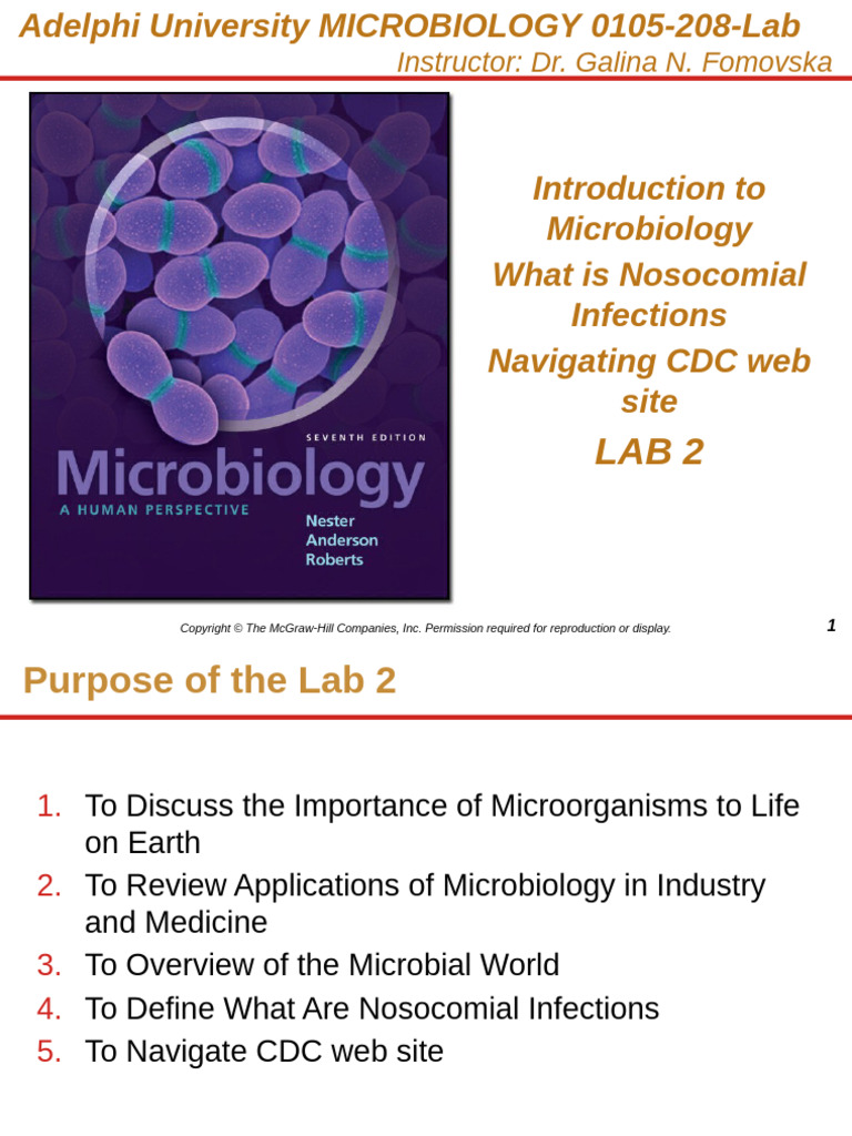 Lab 2 - Intro To Microbiology. NCIs. CDC | PDF