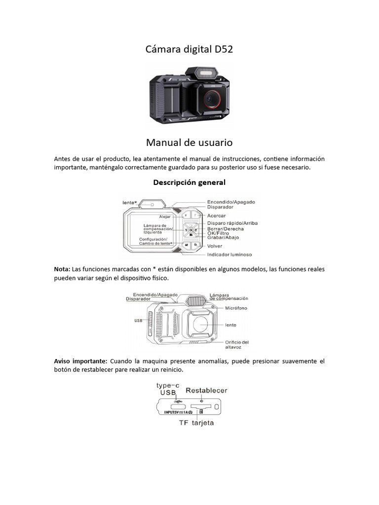 At0091 - Camara D52 - Español | PDF