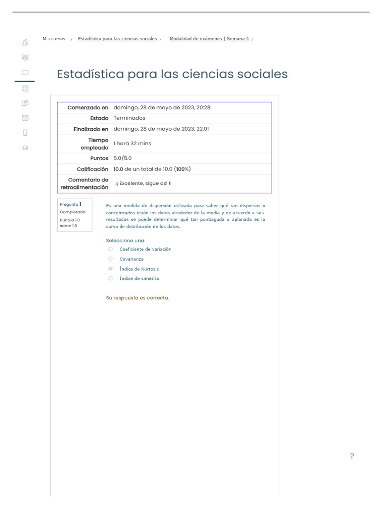 Modalidad de Ex Menes Semana 4 Revisi N Del Intento PDF | PDF | Estadísticas | Desviación Estándar