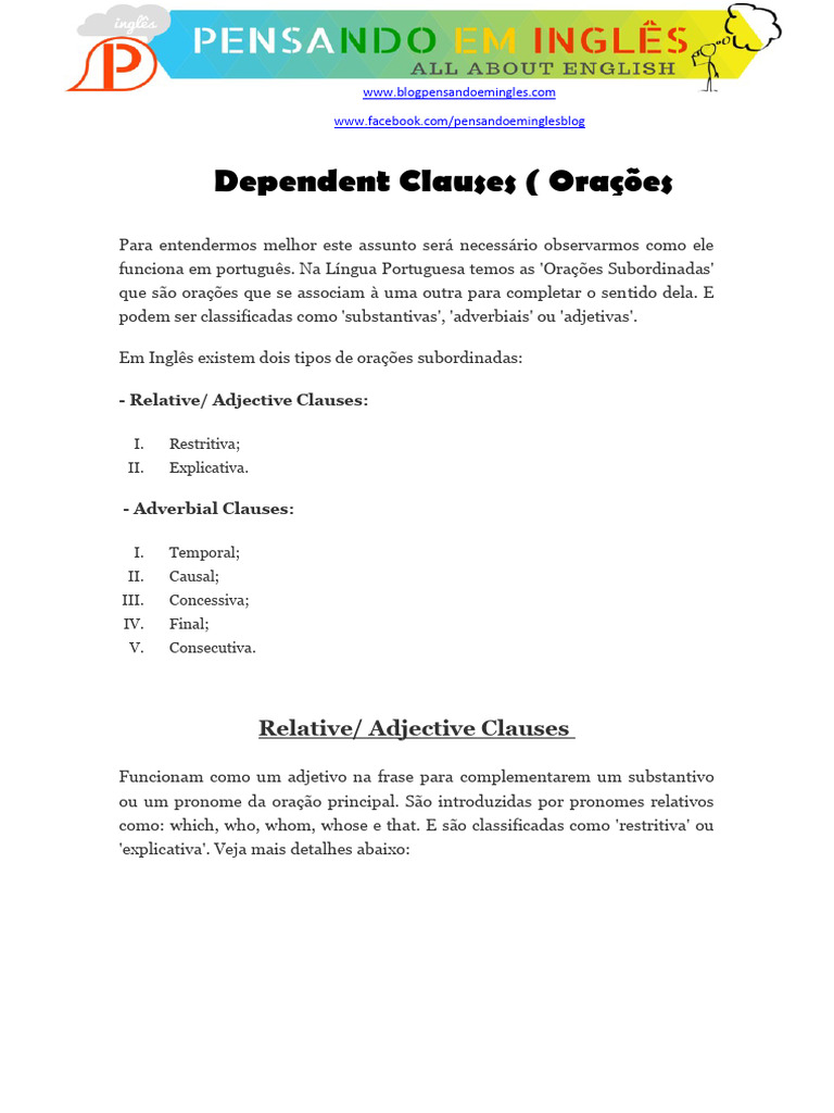 Dependent Clauses | PDF