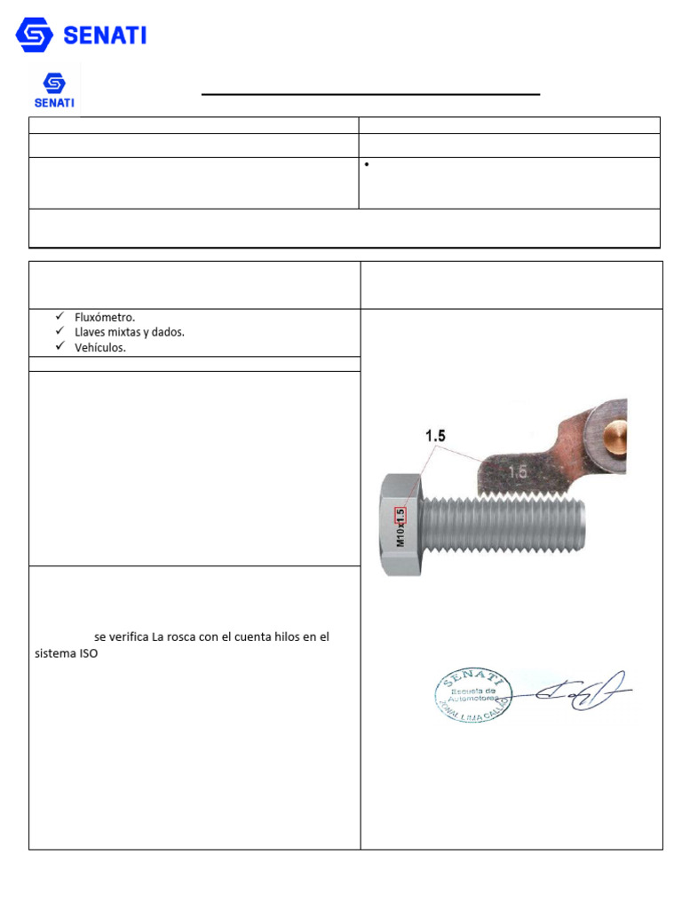 Hoja Practica Perno y Torque | PDF