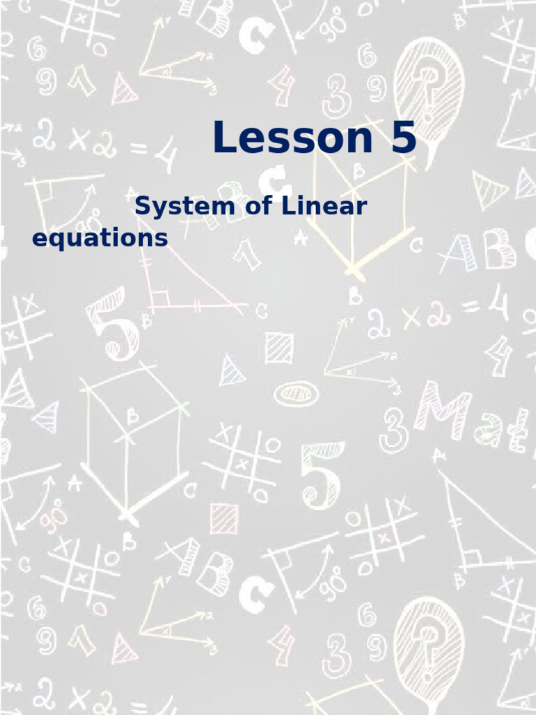 System of Linear Equations | PDF