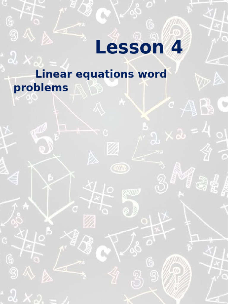 Linear Equations Word Problems Pdf