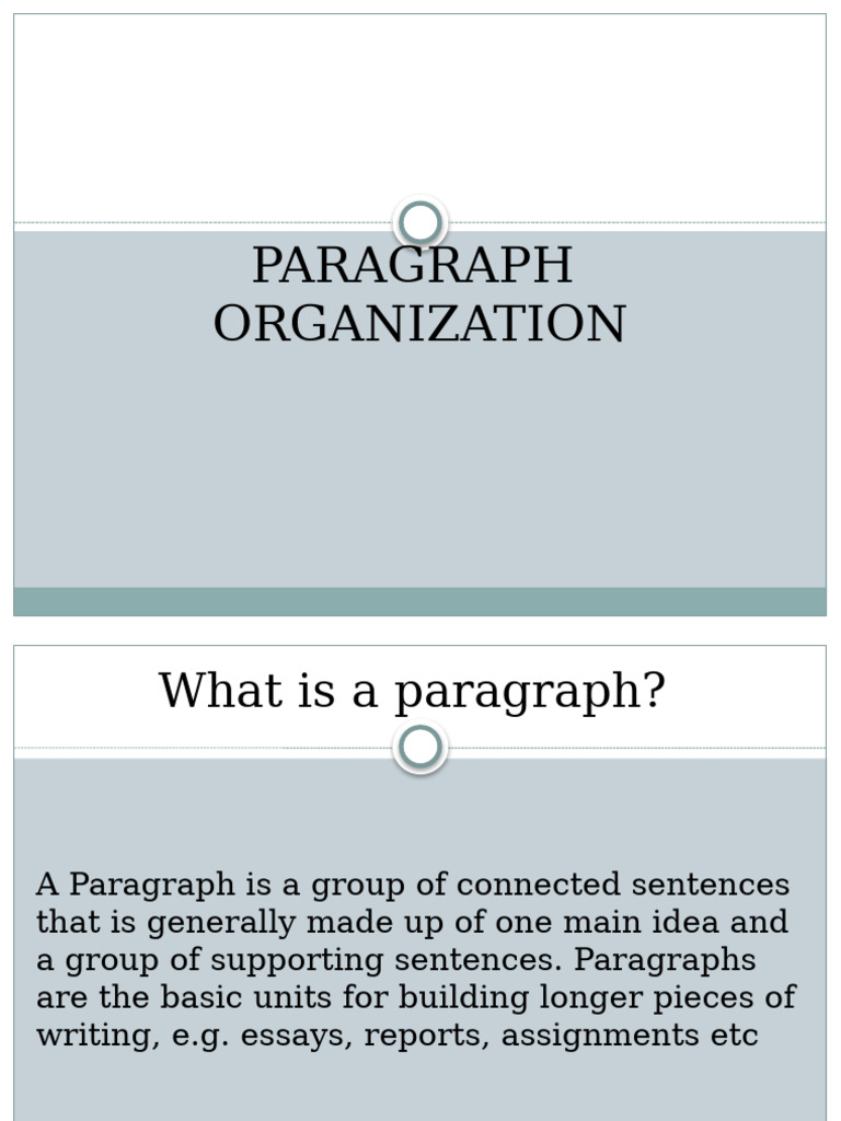 Paragraph Organization | PDF