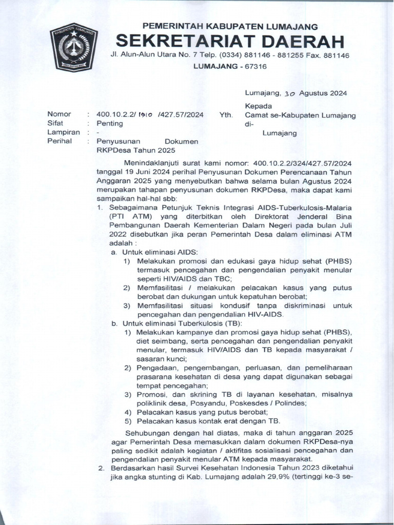 Penyusunan Dokumen RKP Desa Tahun 2025 - 0001 | PDF