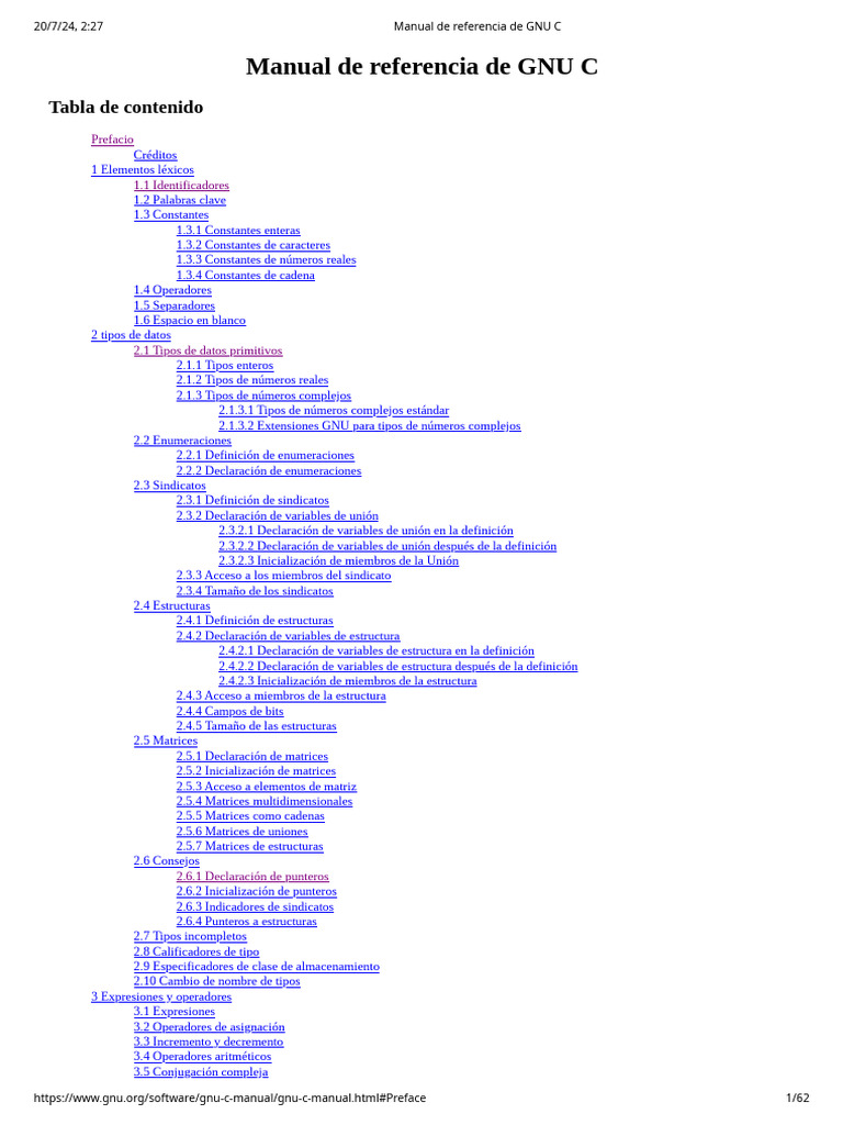 Kami Export - Manual de Referencia de GNU C | PDF
