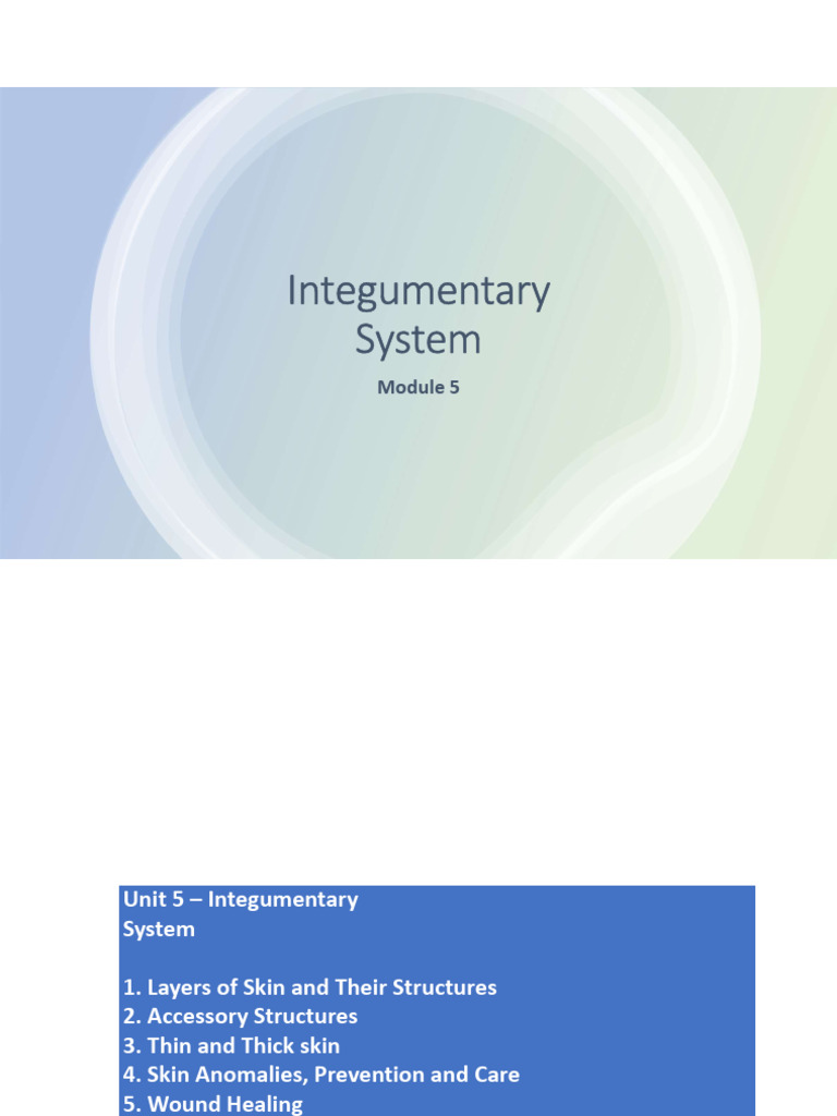 Module 5 Integumentary System | PDF