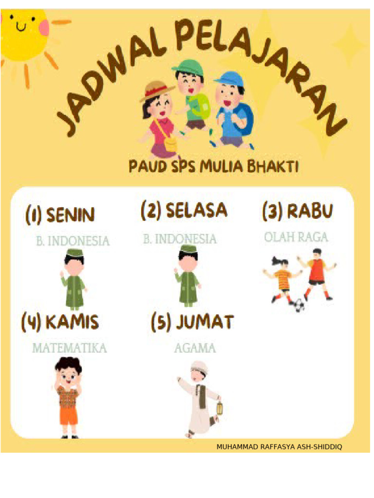 Jadwal Pelajaran Rafa | PDF