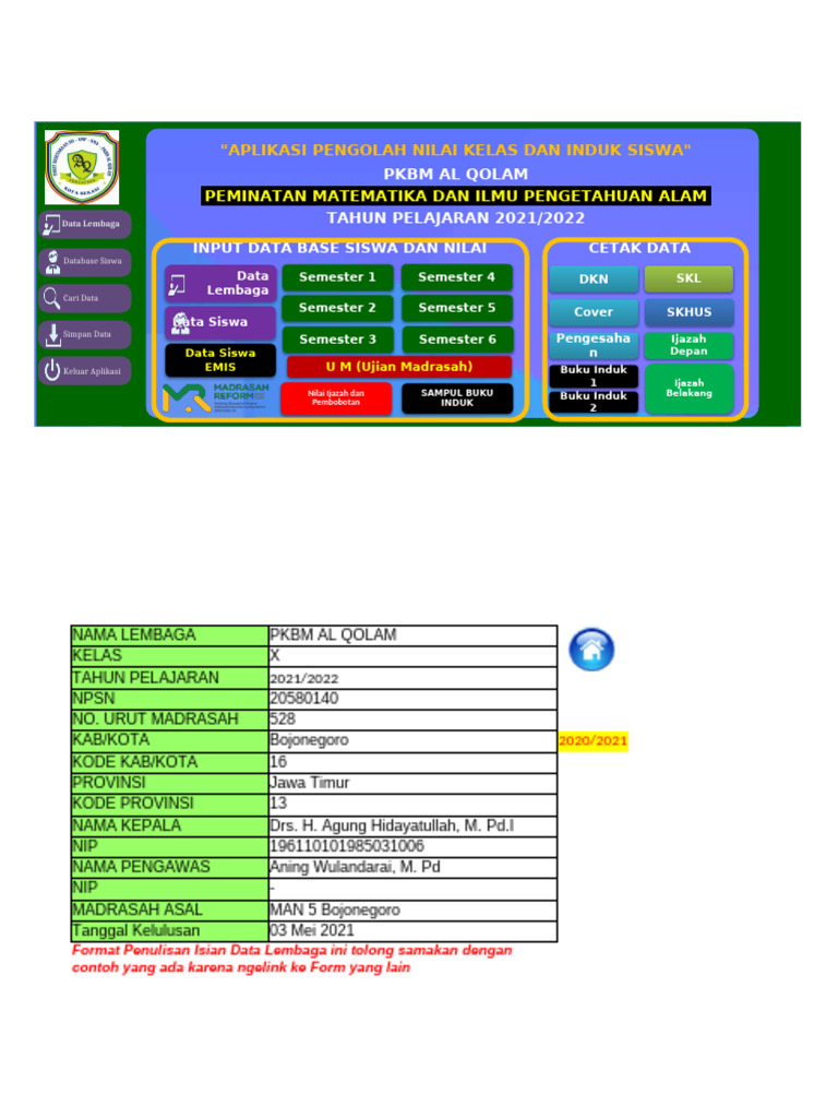 Buku Induk Dan SKL Tahun 2022 | PDF