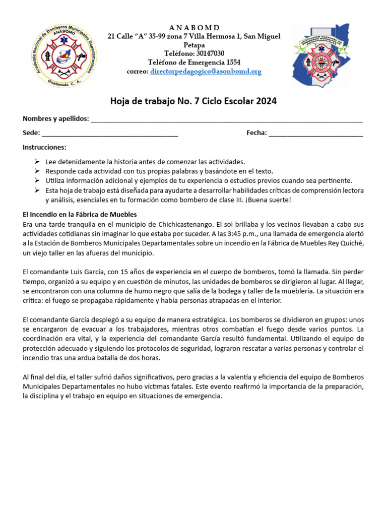 Hojas de Trabajo No. 7 2024 | PDF