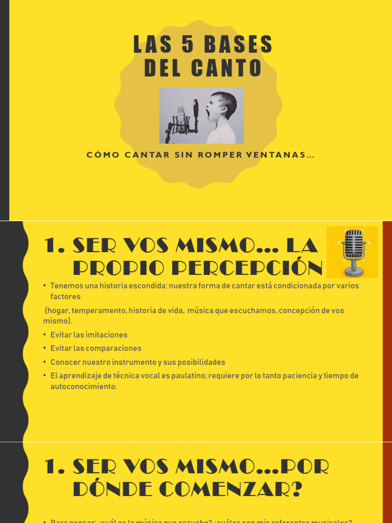 Las 5 bases del canto. Taller para jóvenes cantantes | PDF