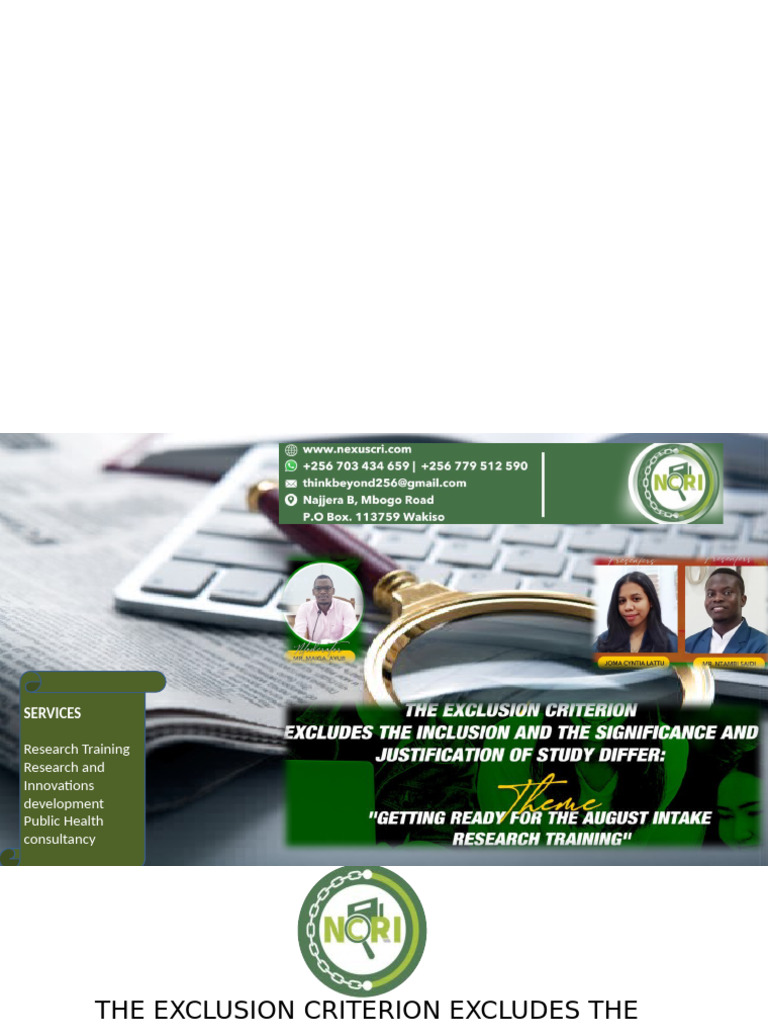 THE SIGNIFICANCE AND JUSTIFICATION OF STUDy - TIA | PDF