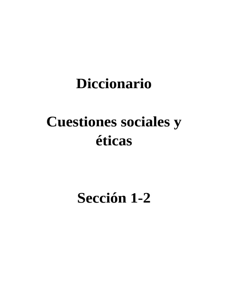 Cuestiones Sociales y Éticas | PDF