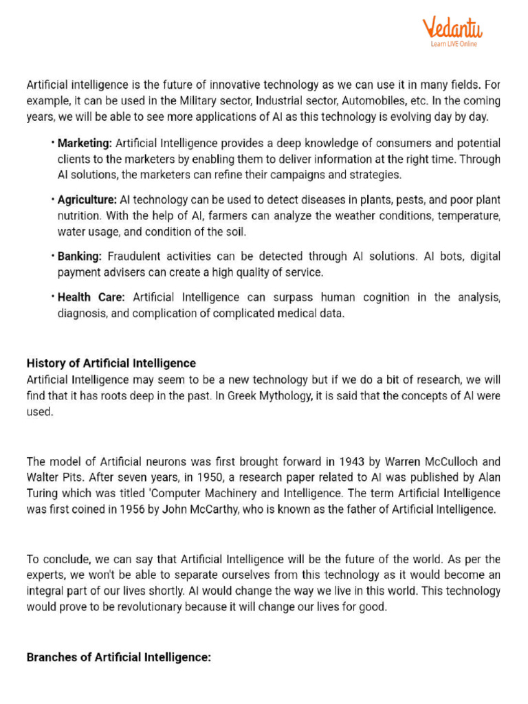 Artificial Intelligence Essay | PDF