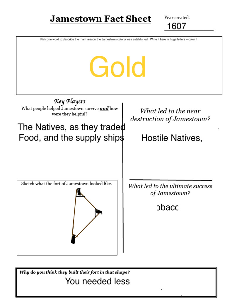 Jamestown Fact Sheet | PDF