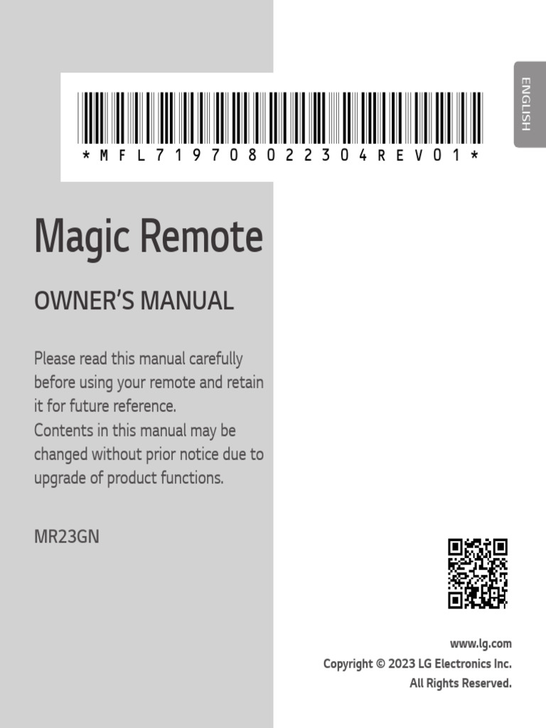MFL719708022304REV01 : Magic Remote | PDF