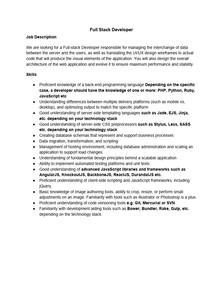 Full Stack Developer | PDF