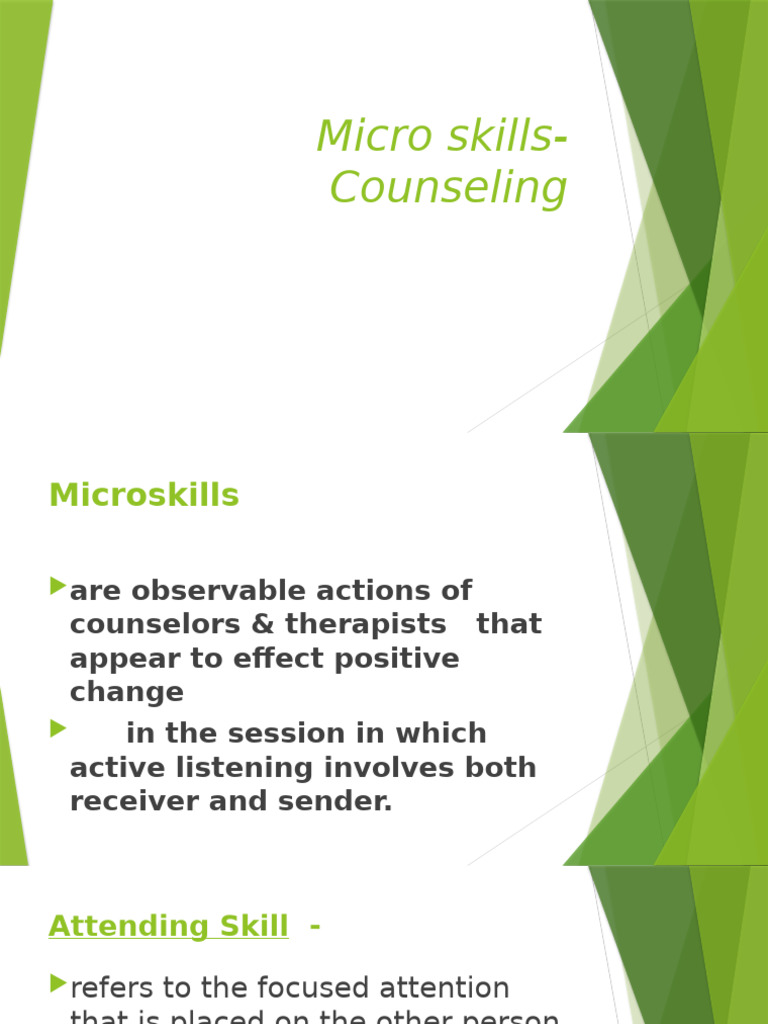 Micro Skills - Counseling | PDF