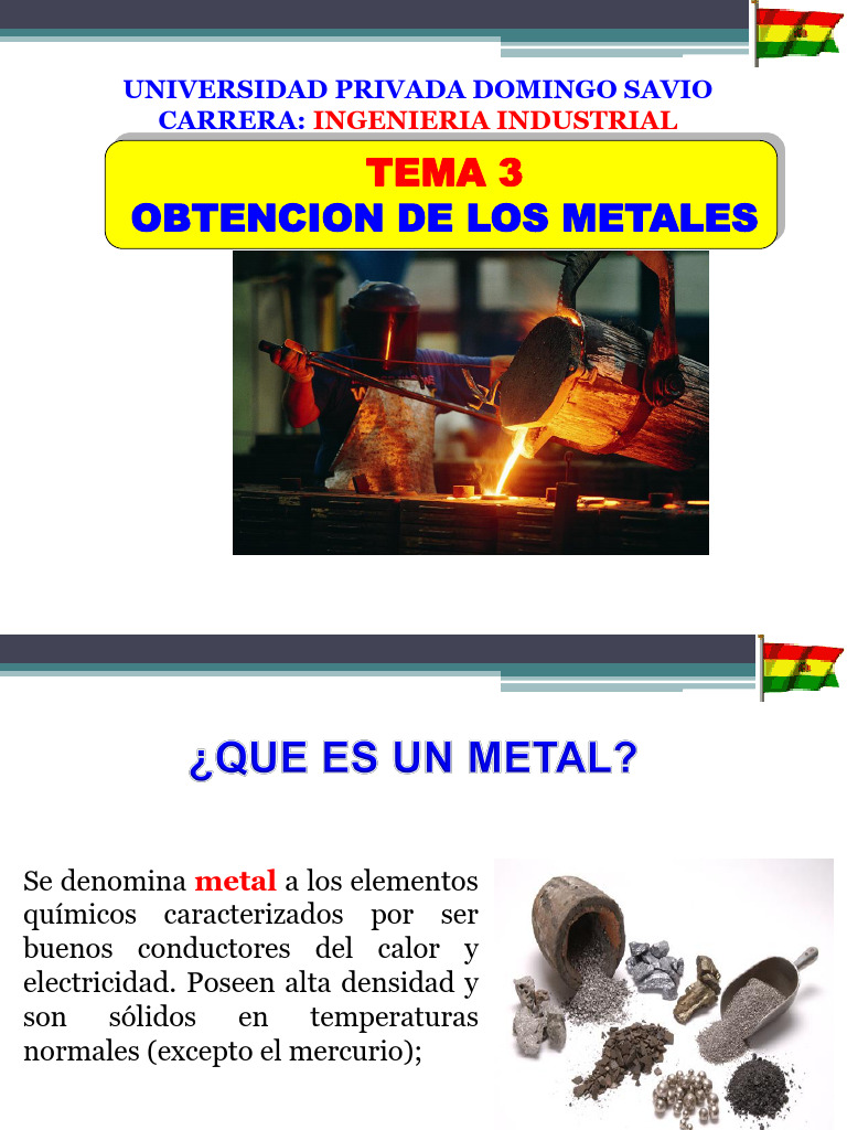 Tema 3 Proceso de Obtencion de Los Metales | PDF