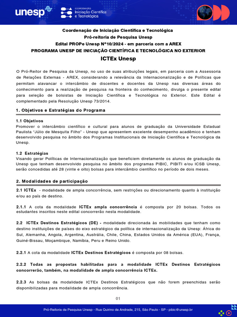 Anexo Do Documento - Edital - ICEx - 2024 | PDF