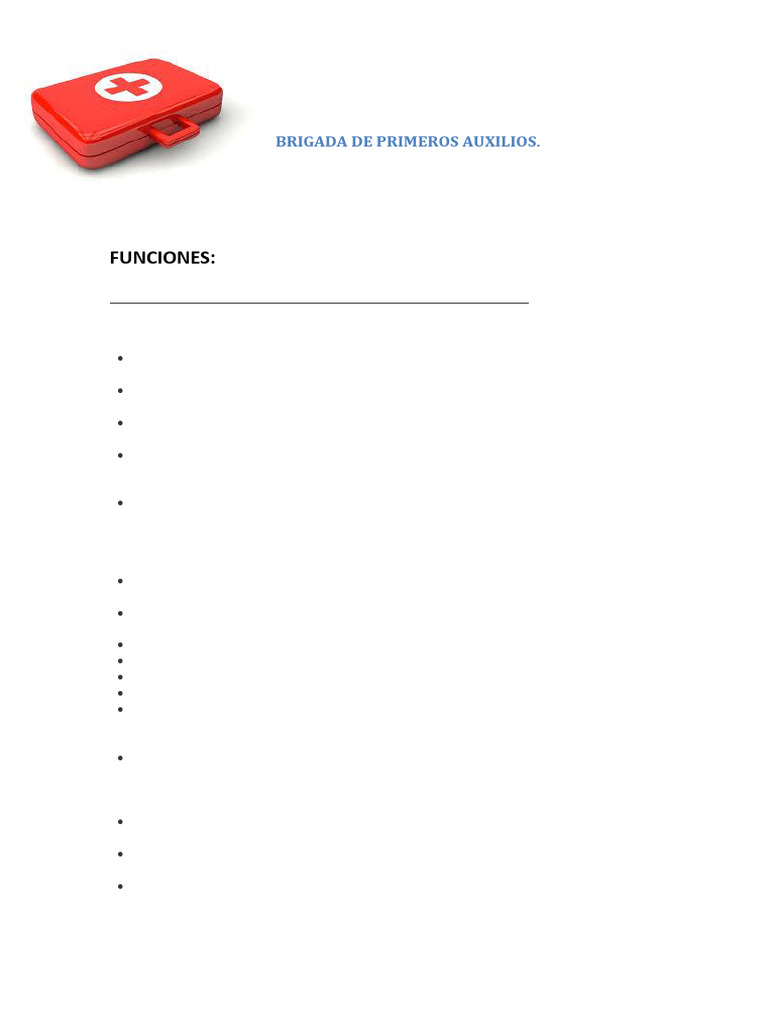 Brigada de Primeros Auxilios | PDF