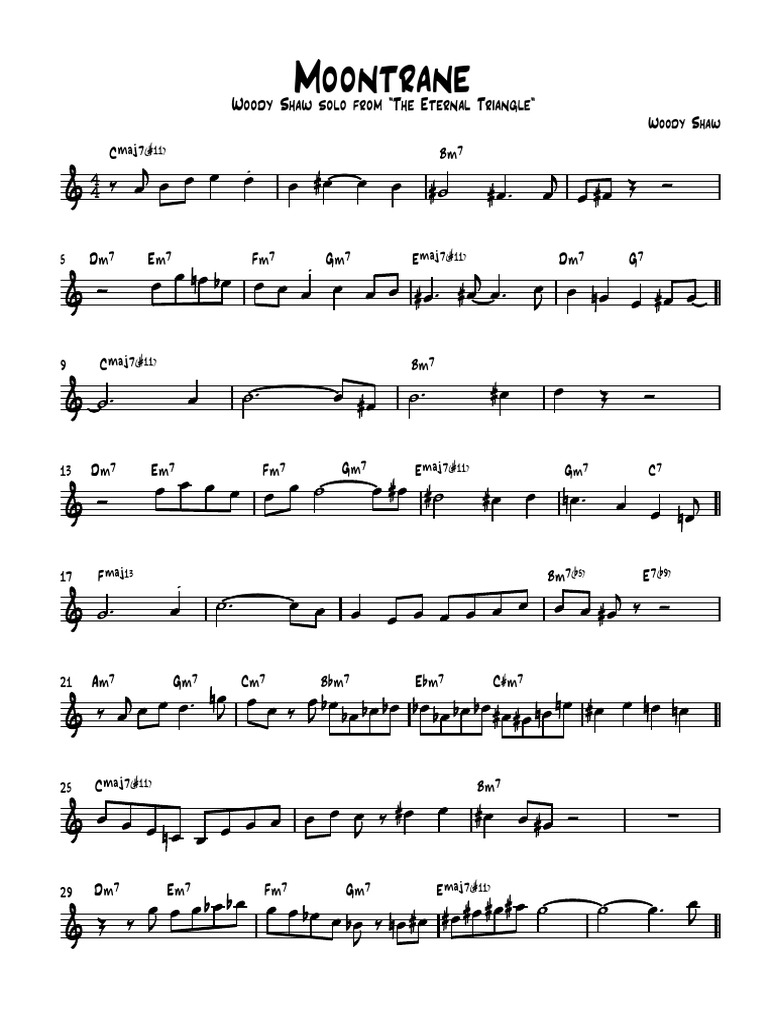 Moontrane Lead Sheet Transcription | PDF